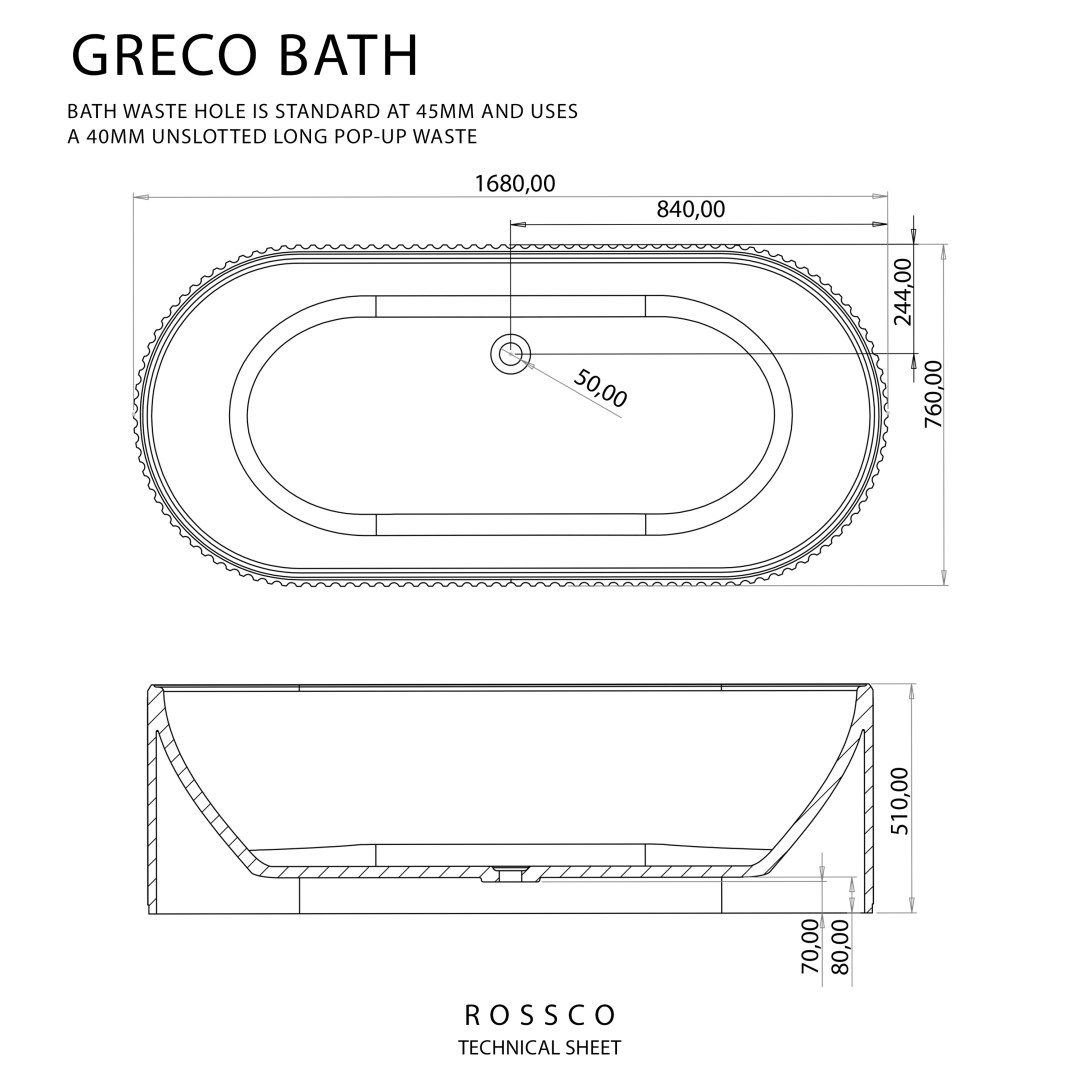 Greco Bath – White – ROSSCO