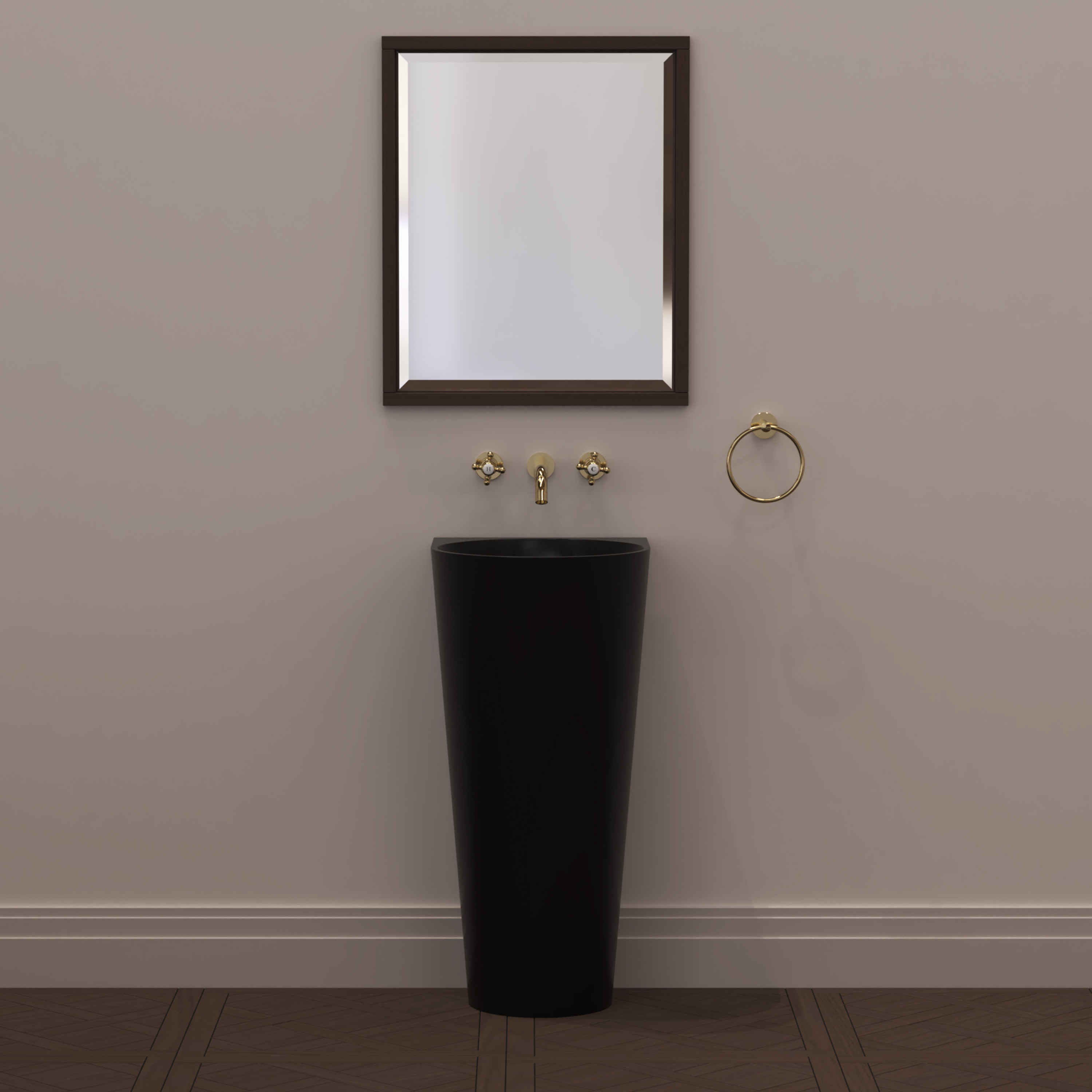 Incline Pillar Basin – Black – ROSSCO