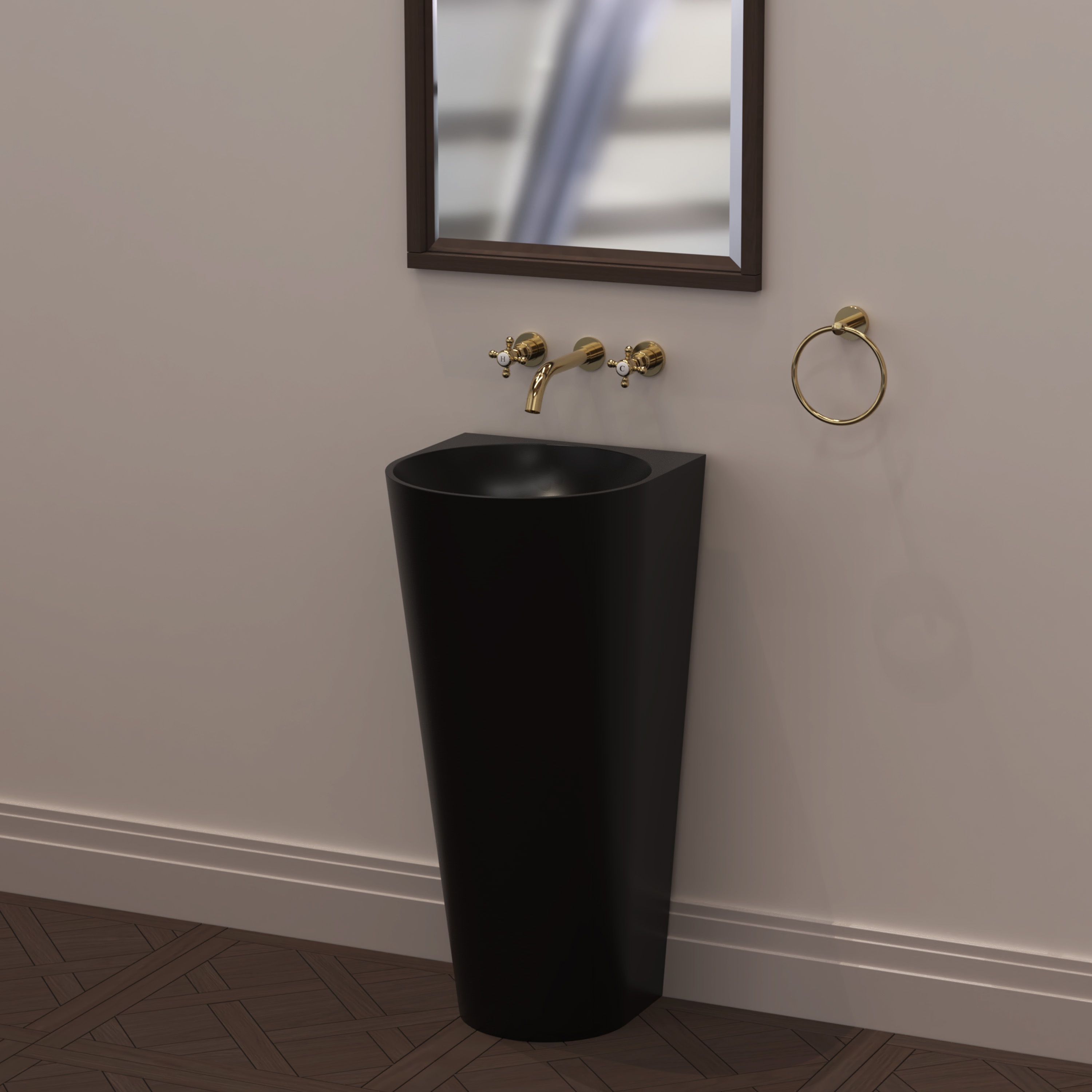 Incline Pillar Basin – Black – ROSSCO