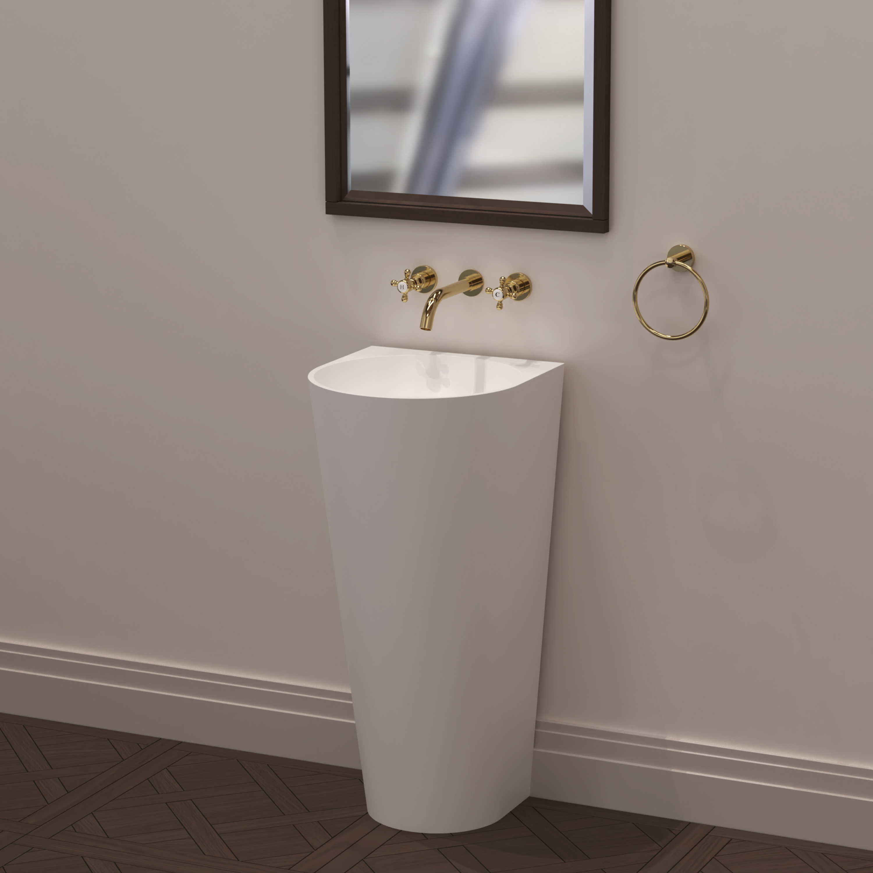 Incline Pillar Basin – White – ROSSCO